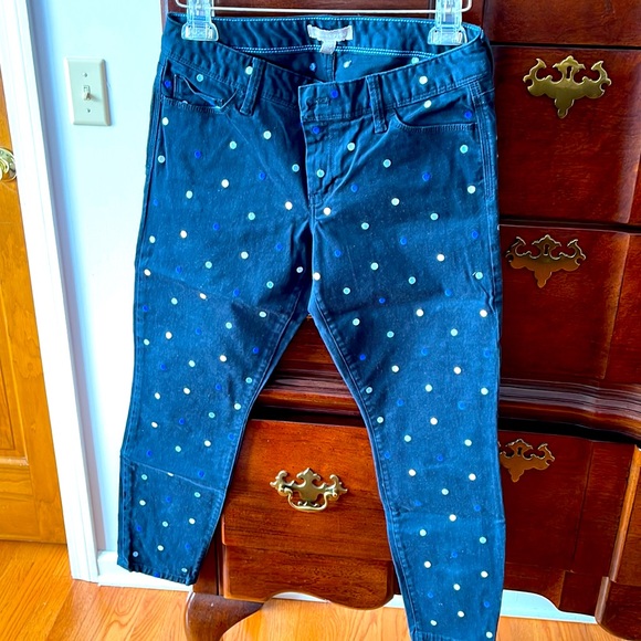 Banana Republic | Pants & Jumpsuits | Banana Republic Polka Dotted Navy Blue Pants 27p | Poshmark